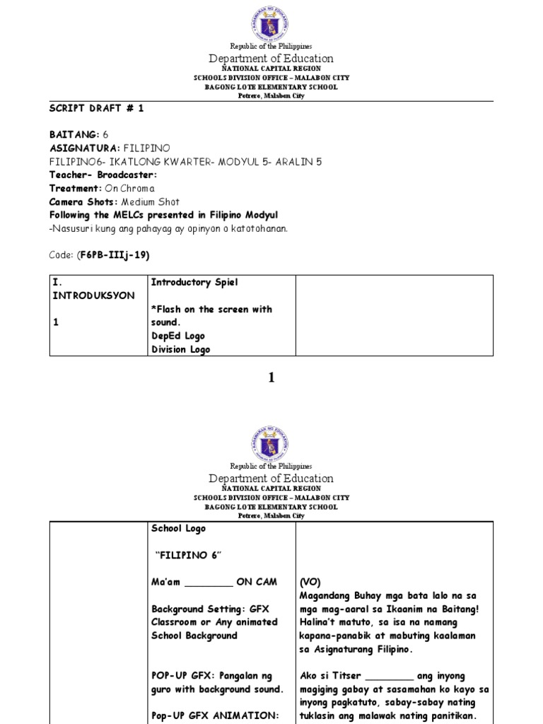 Filipino 6 Katotohana o Opinyon Script Autorecovered. Edited | PDF