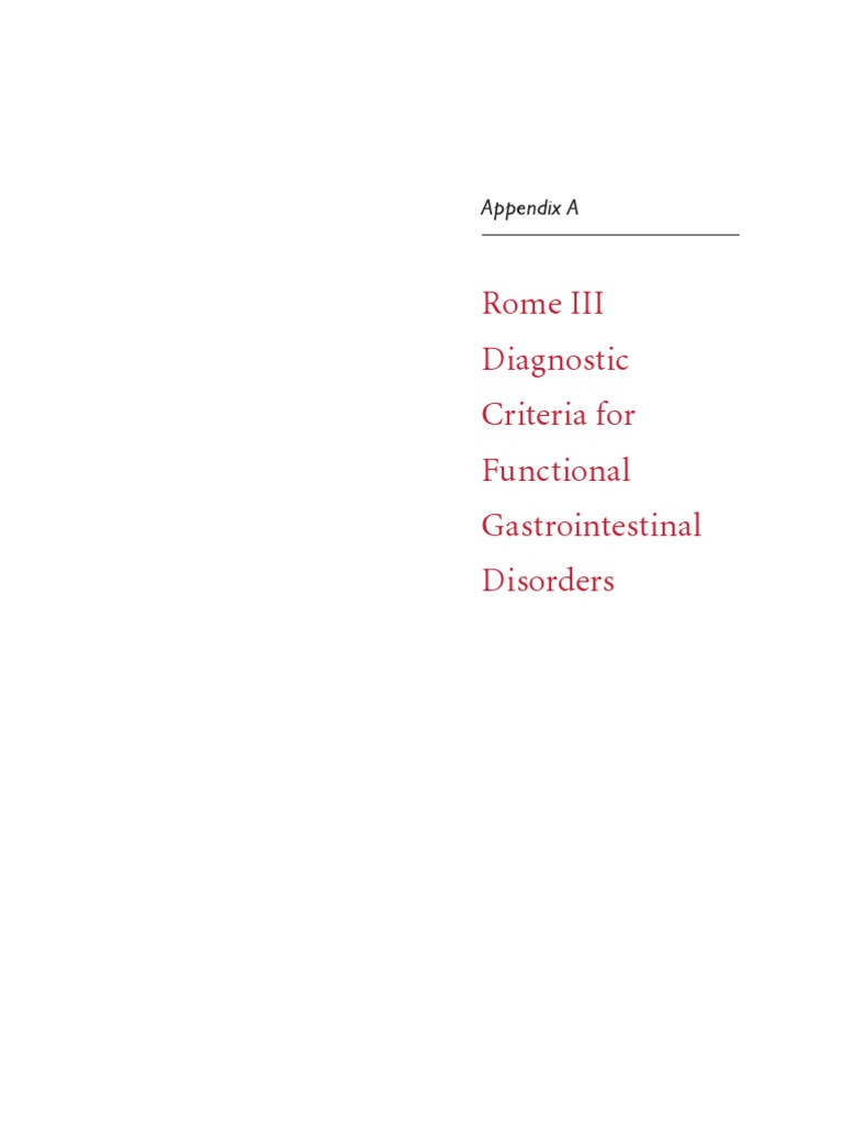 Rome III Criteria | PDF | Constipation | Gastroenterology