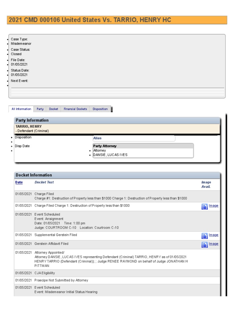 DC Case No - 2021 CMD 000106 Usa vs. Tarrio | PDF | Plea | Courtroom