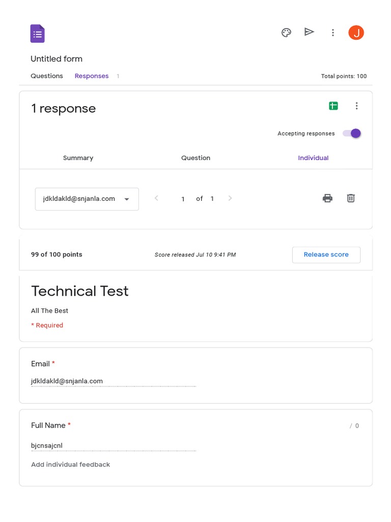 HTML Form Technical Test Results | PDF | Html Element | Html