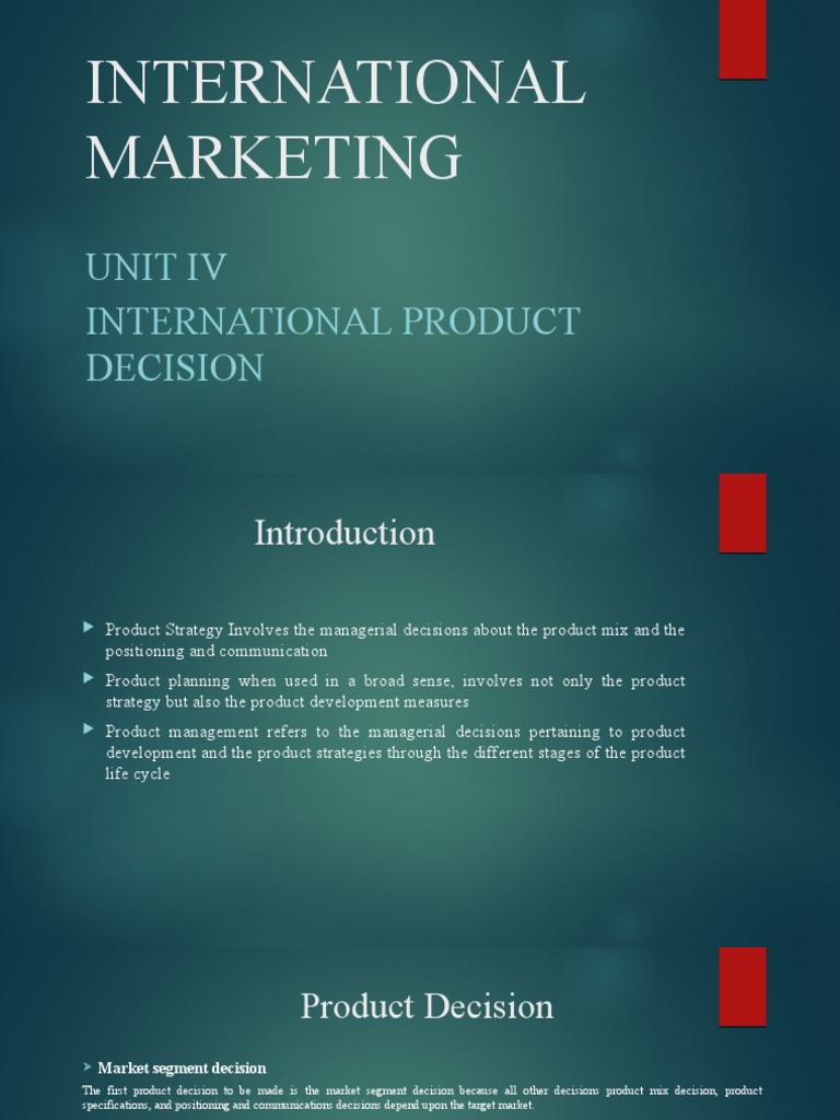 International Product Decision | PDF | Brand | Marketing