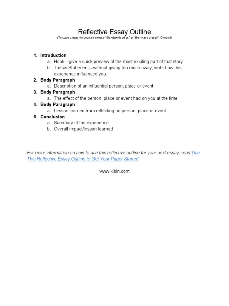 Reflective Essay Guide | PDF