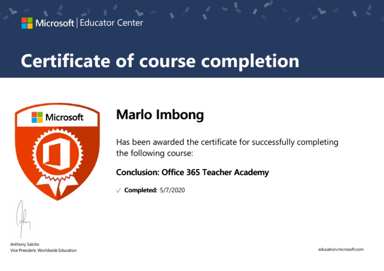 Conclusion Office 365 Teacher Academy | PDF