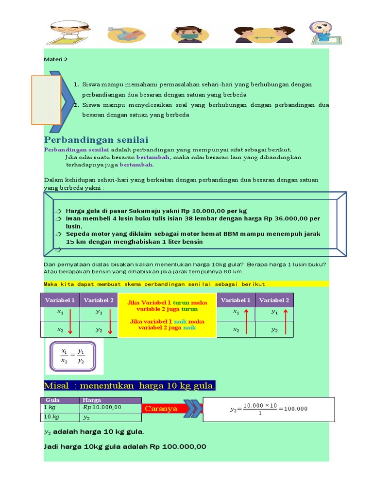 Materi 2 Perbandingan Senilai | PDF
