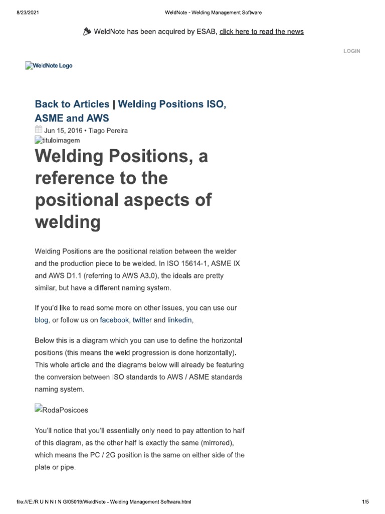 Welding Position Notes | PDF