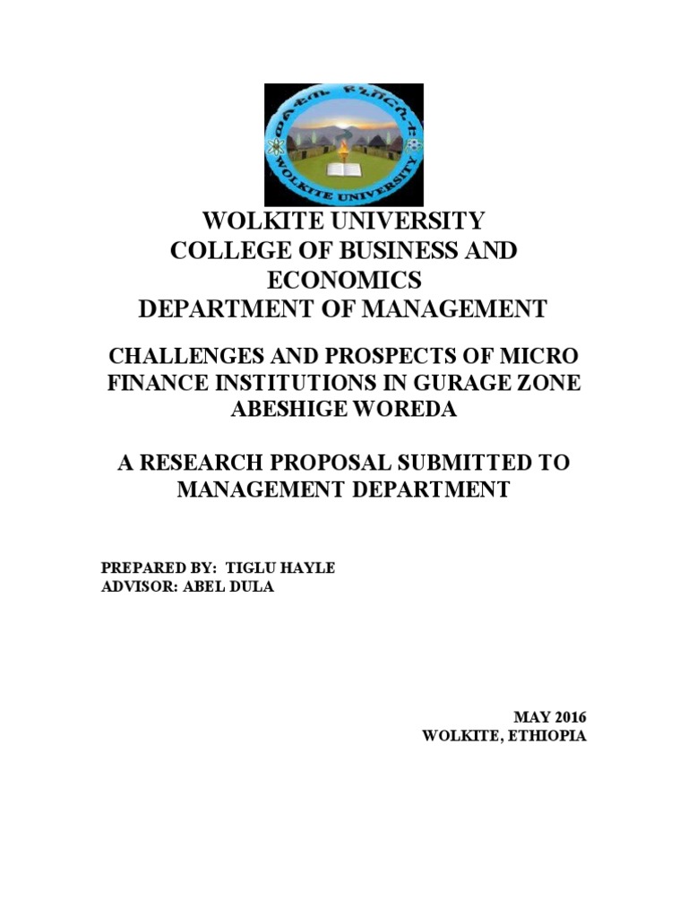 Tiglu Hile Proposal Revised Two | PDF | Microfinance | Poverty
