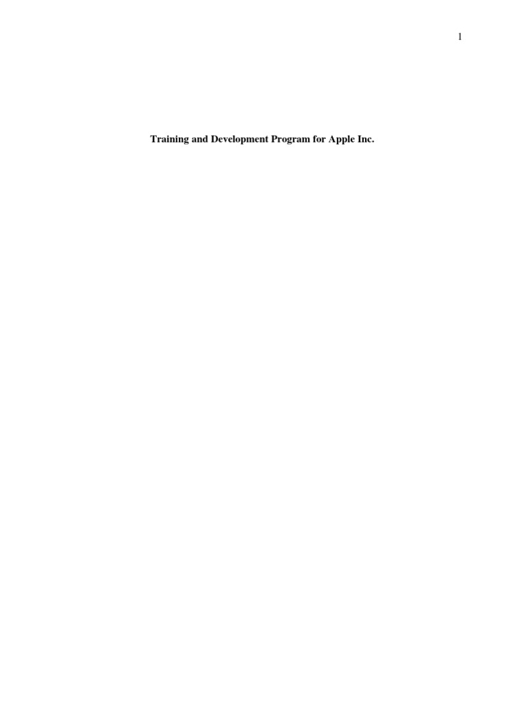 Training and Development Program For Apple Inc | PDF | Apple Inc ...