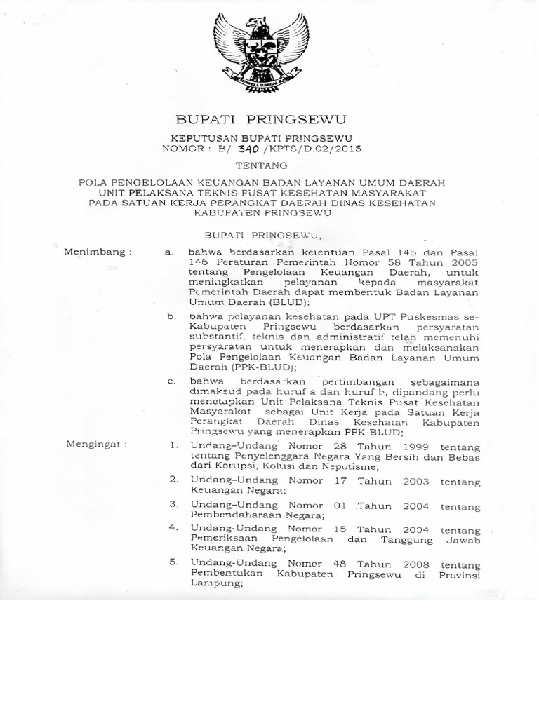 SK Penetapan Blud | PDF