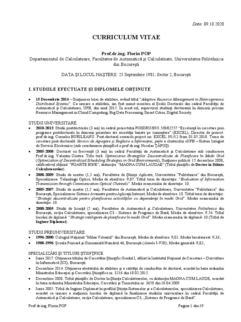 Pop Florin CV | PDF