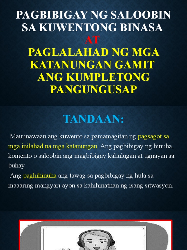 MTB-Modyul1 - Pagbibigay NG Saloobin Sa Kuwentong Binasa | PDF