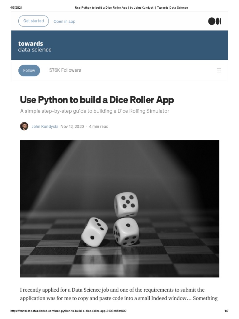 Rolling Dice Python | Download Free PDF | Python (Programming Language ...