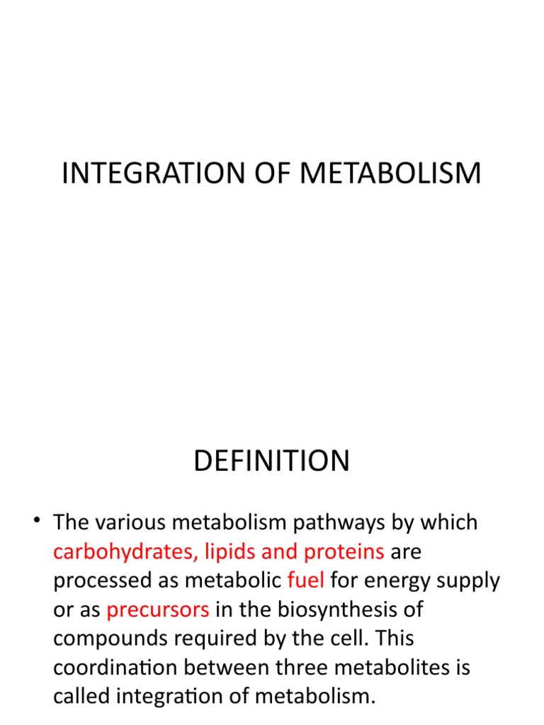 Integration of Metabolism | Download Free PDF | Metabolism | Pyruvic Acid