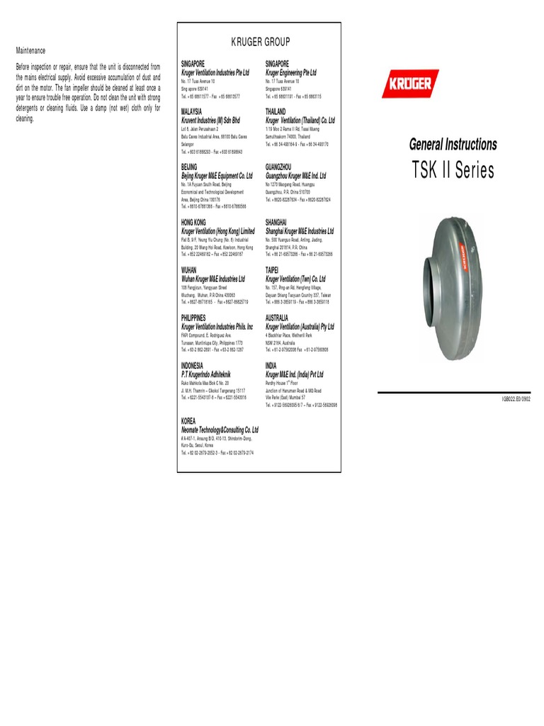 Igb022.e0-Tsk II Series | PDF | Duct (Flow) | Electrical Wiring