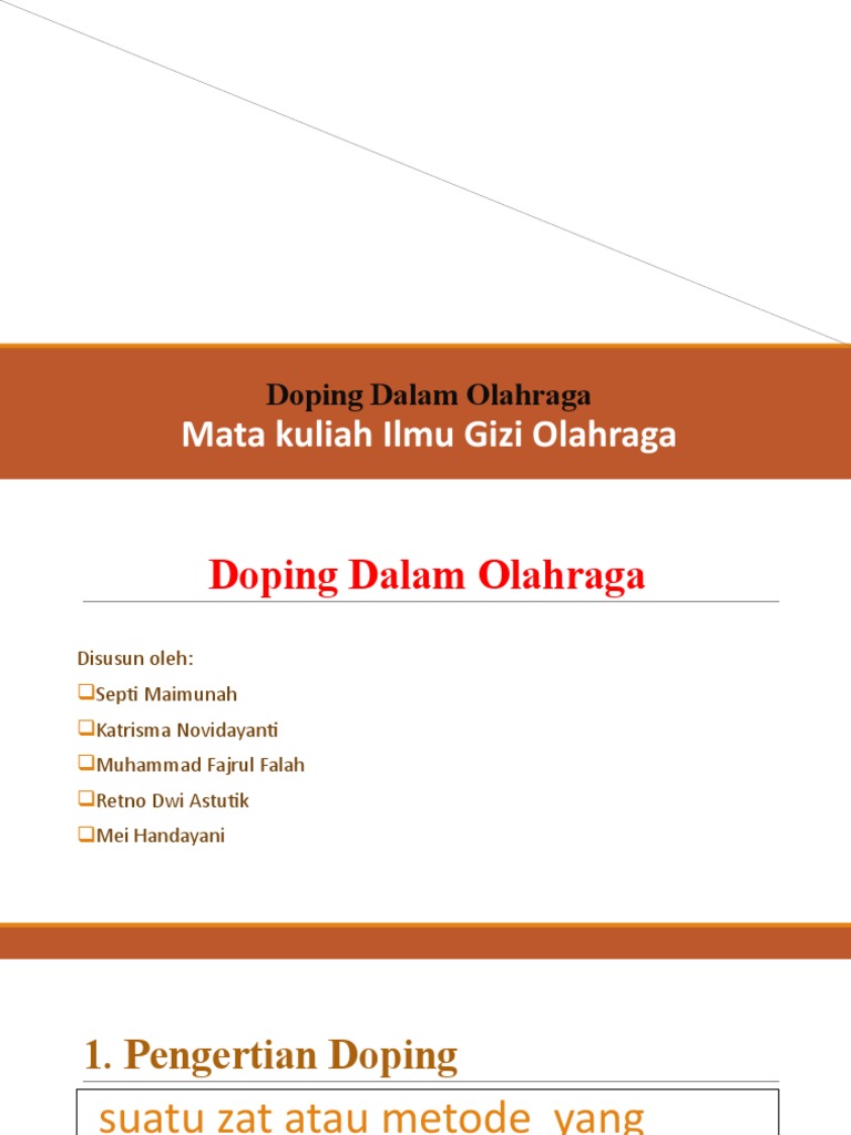 Doping dalam Olahraga: Pengertian dan Dampak | PDF