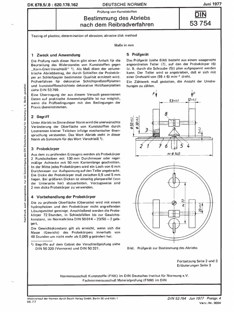 Din 53754 1977-06 | PDF