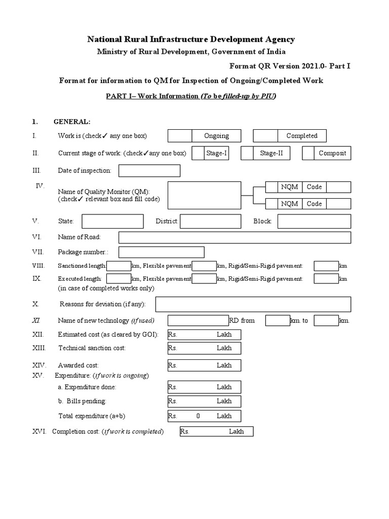 QM - Format - Version - 2021.0 (Blank) | PDF | Asphalt | Concrete