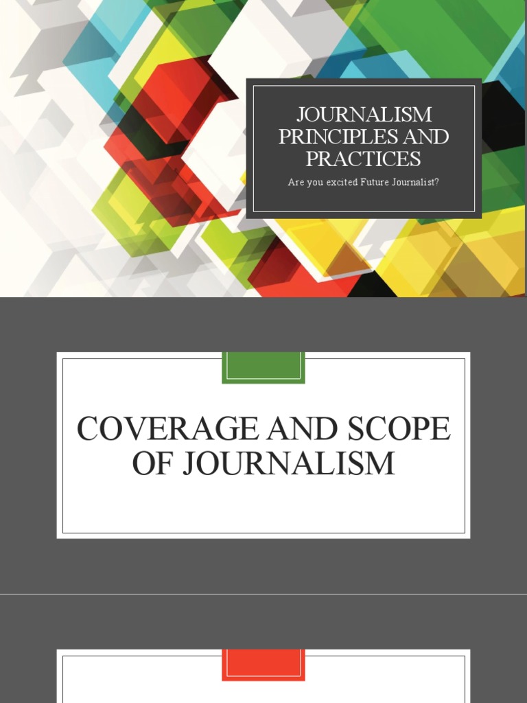 Journalism Principles and Practices | PDF