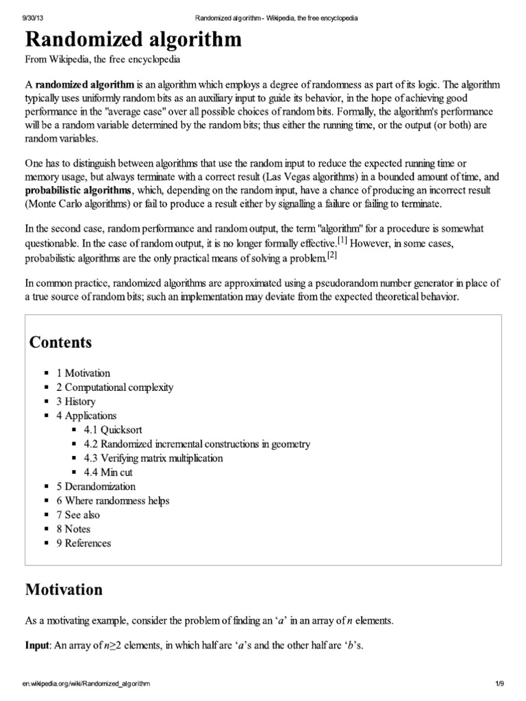 Randomized Algorithm | PDF