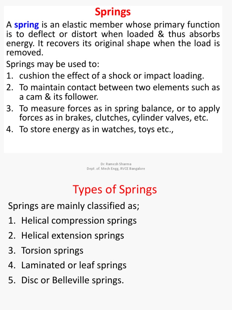 Design of Springs | PDF | Elasticity (Physics) | Young's Modulus