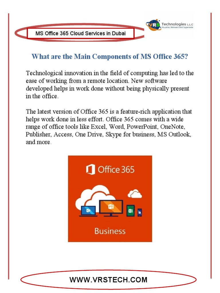 What Are The Components of MS Office 365 Cloud Services in Dubai? | PDF