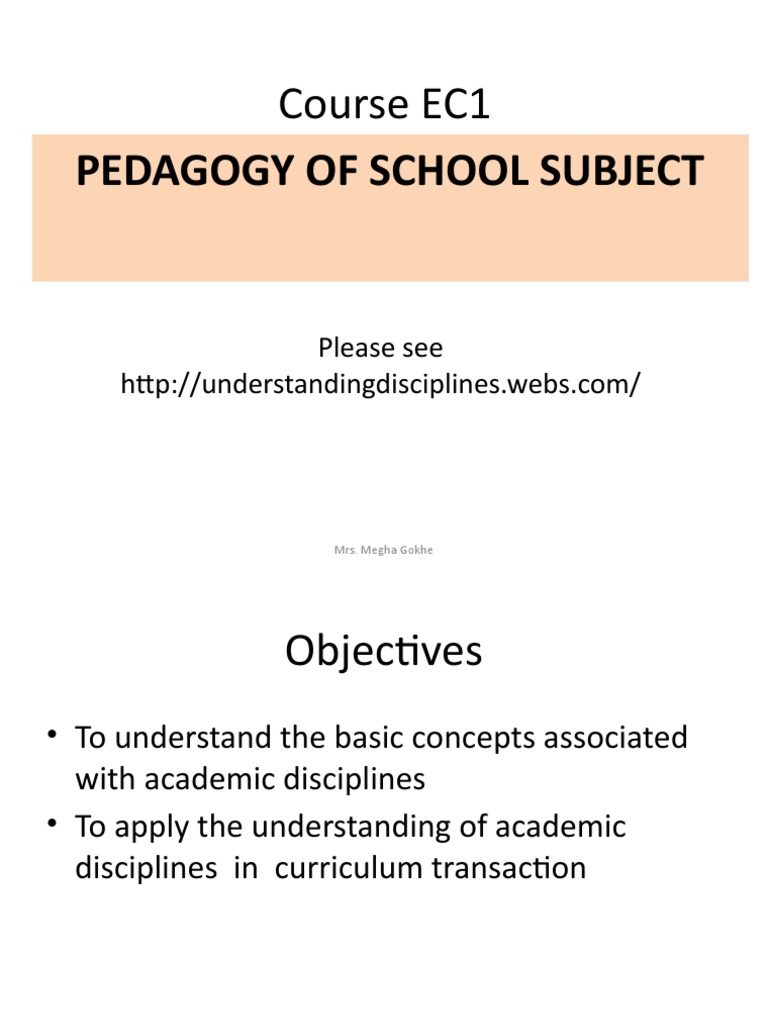 Pedagogy of School Subject: Course EC1 | PDF | Social Sciences | Science