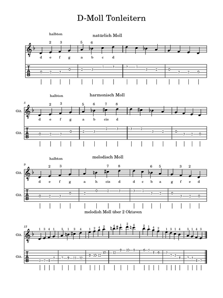 D-Moll Tonleitern | PDF