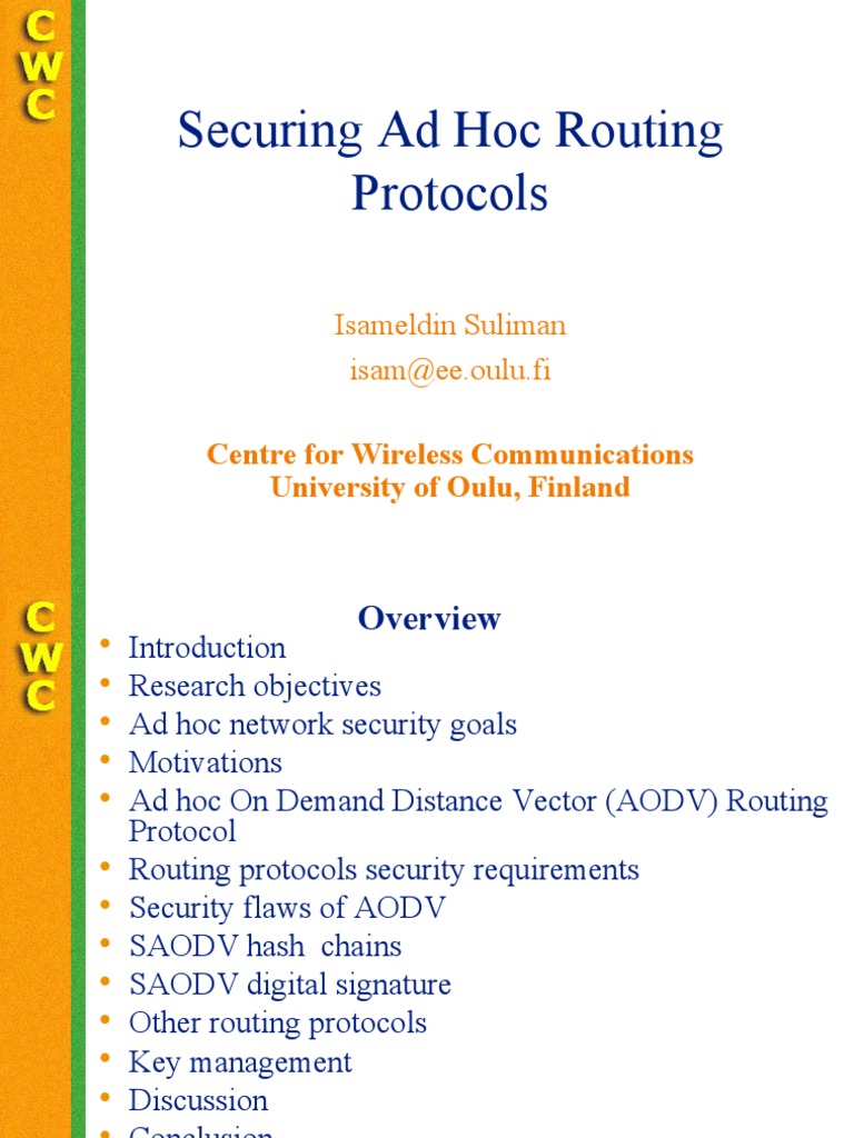 Isam Securing Adhoc Routing | PDF | Routing | Wireless Ad Hoc Network