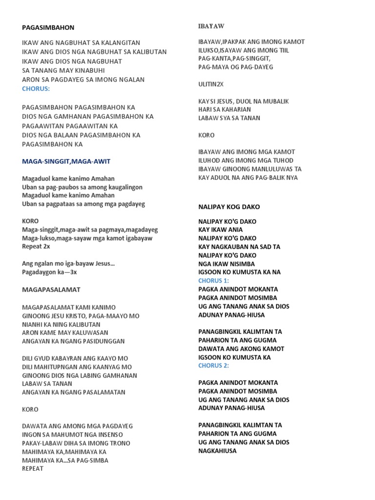 Cebuano Jolly Songs | PDF