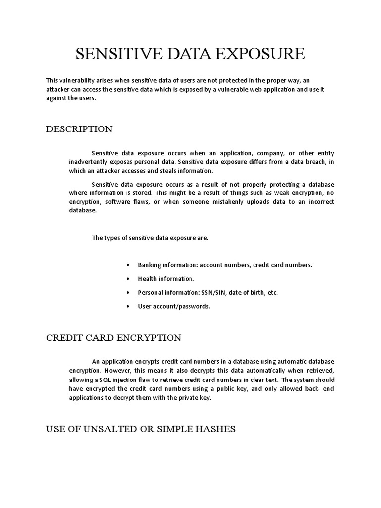 Sensitive Data Exposure | PDF | Password | Encryption