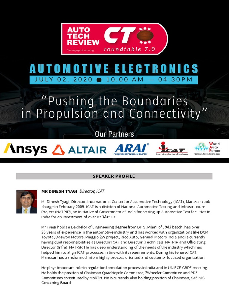 CTO Roundtable 7.0 - Speaker Profiles | PDF | Engineering | Vehicles