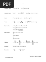 CXC CSEC Additional Mathematics Formulas Sheet | PDF | Geometric ...
