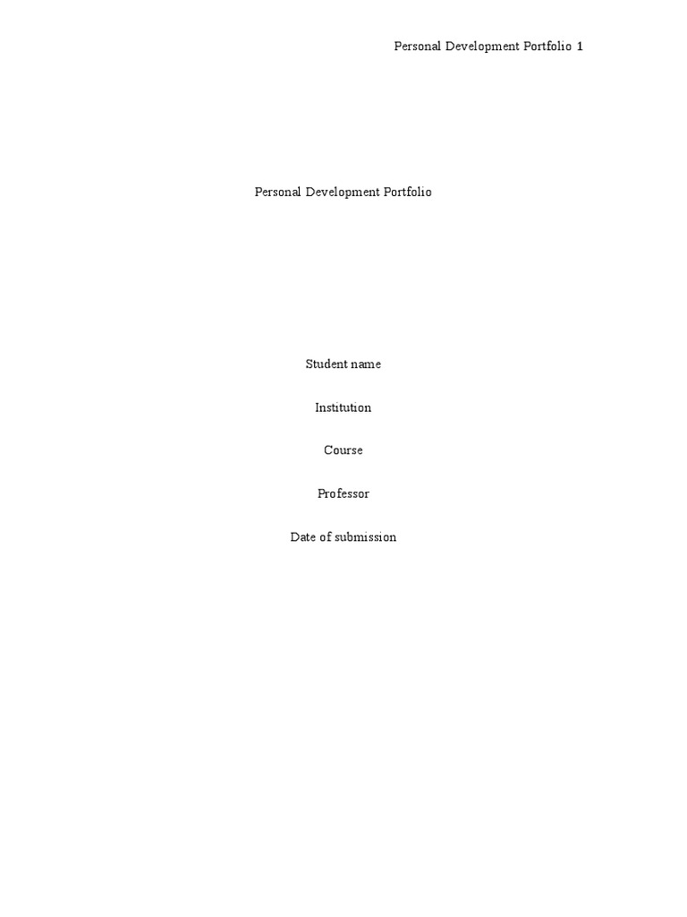 Personal Development Portfolio | PDF | Learning | Organizational Culture