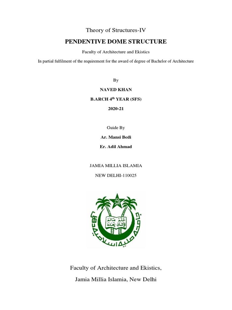 Report-Pendentive Dome Structure | PDF | Dome | Sphere