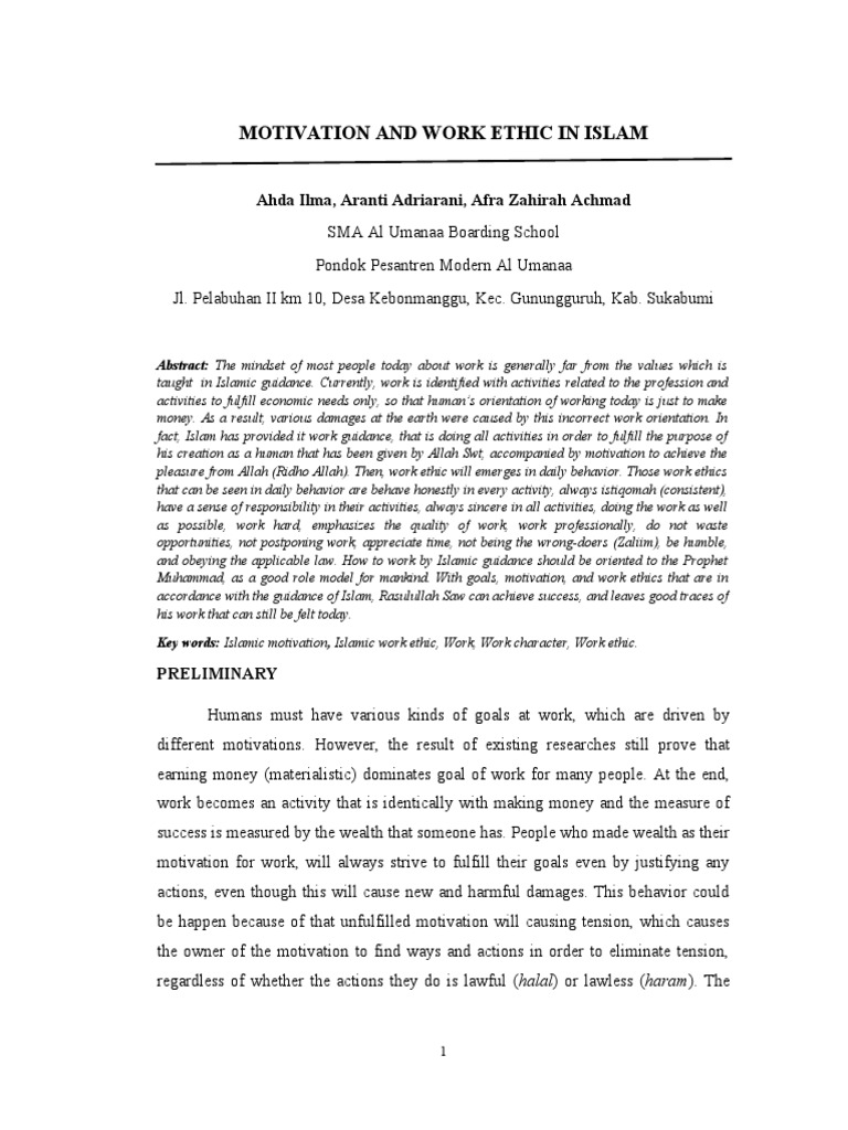 Islamic Work Ethic Guide | PDF | Hadith | Quran