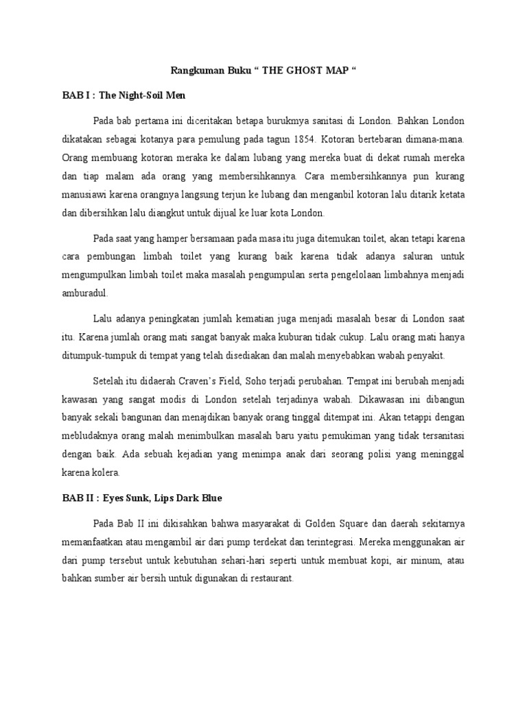 Rangkuman The Ghost Map | PDF | Sejarah