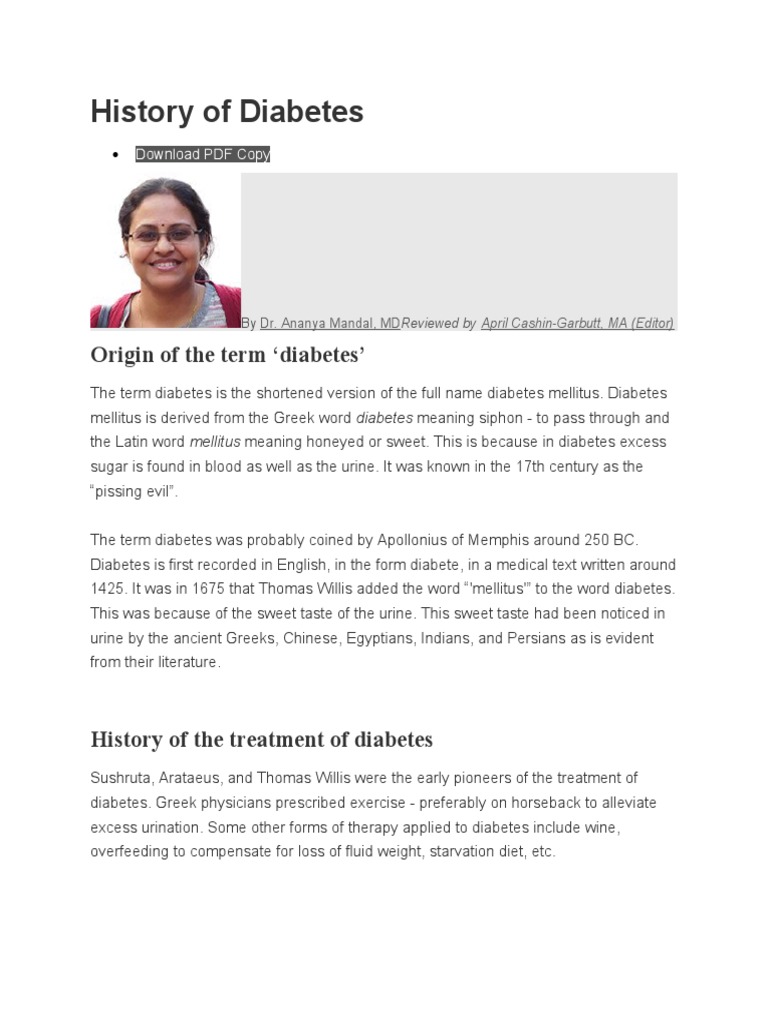 History of Diabetes | PDF | Insulin | Diabetes