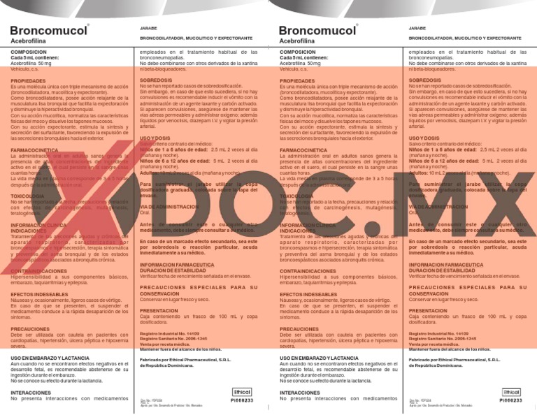 Xdoc - MX Broncomucol Broncomucol | PDF | Asma | Tratamientos médicos
