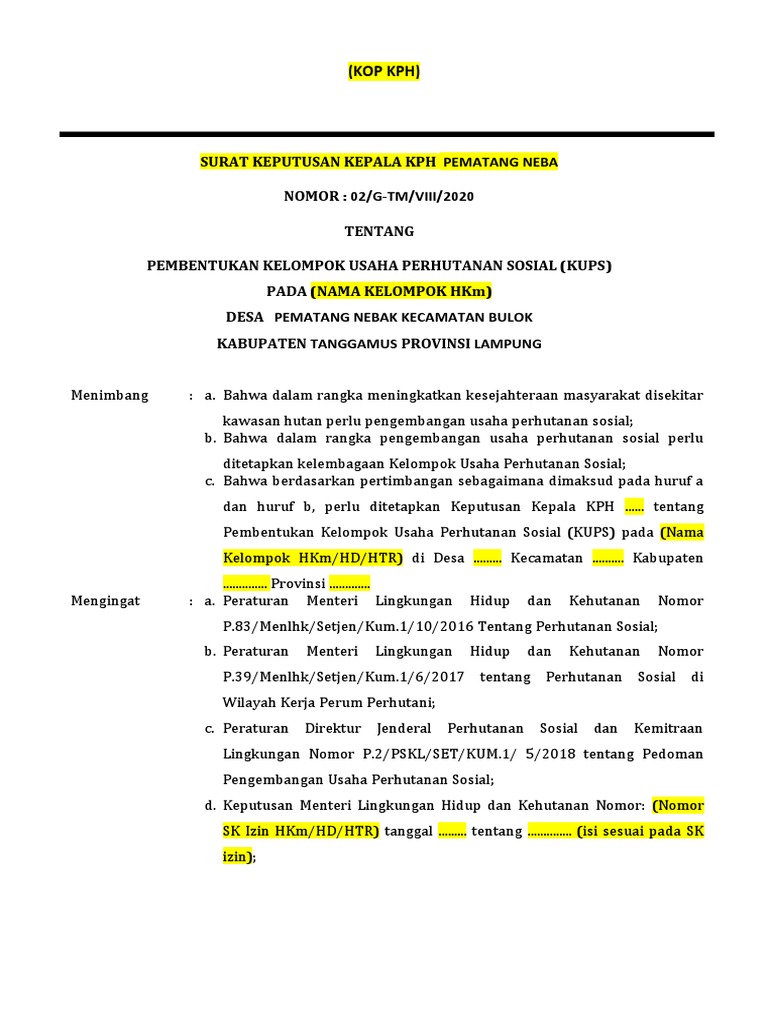 Template SK KUPS | PDF