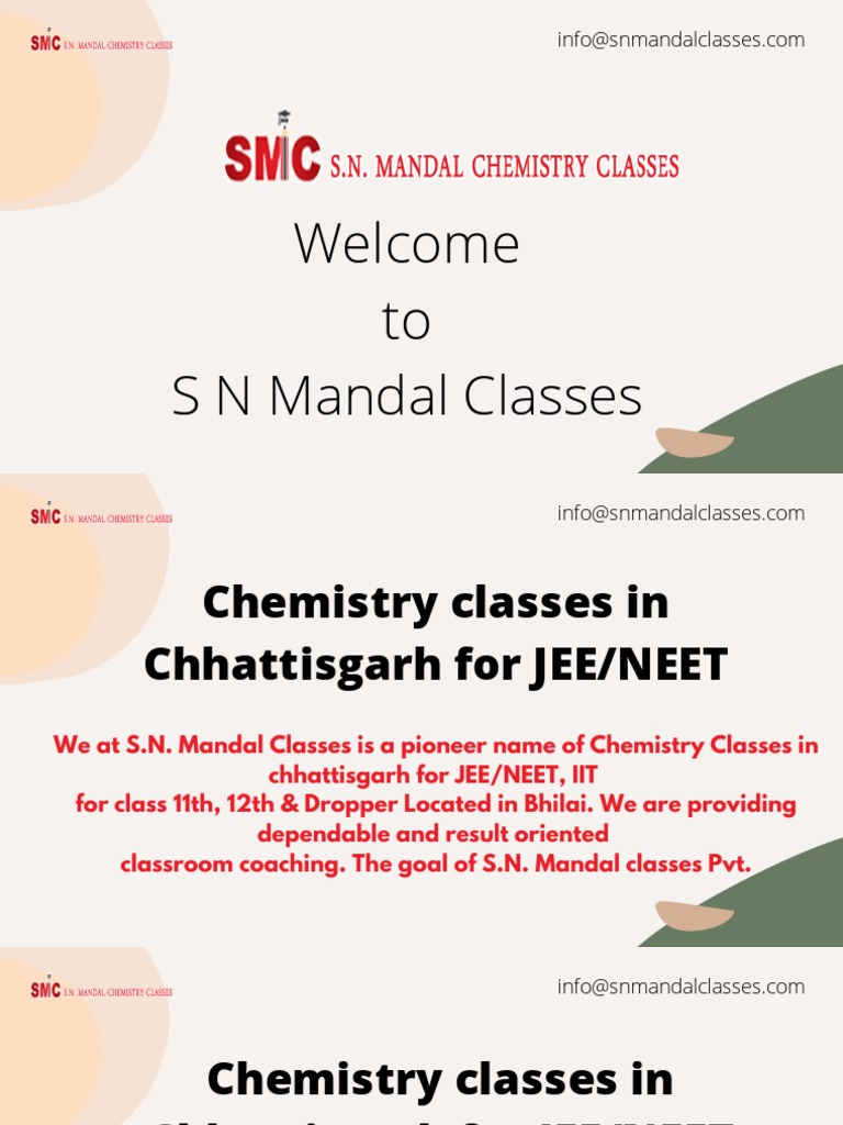 Chemistry Classes in Chhattisgarh For JEENEET | PDF | Career & Growth