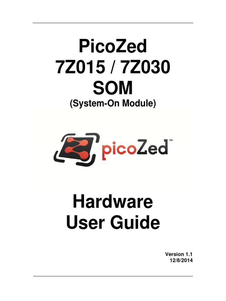 Picozed 7Z015 / 7Z030 Som: (System-On Module) | PDF | Usb | Flash Memory