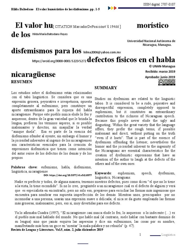 Ensayo Sobre El Valor Linguistico de Los Eufemismo | PDF | Ciencia cognitiva | Lexicología