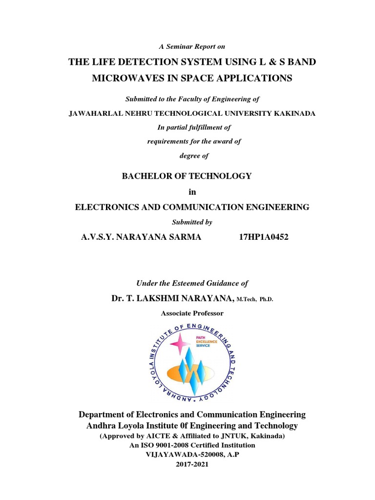 The Life Detection System Using L & S Band Microwaves in Space ...