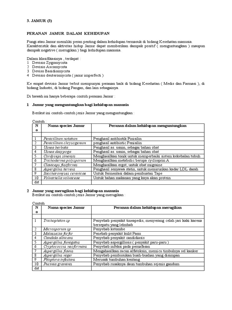 3 Jamur (3) Peranan Jamur | PDF | Kesehatan Holistik | Sains & Matematika