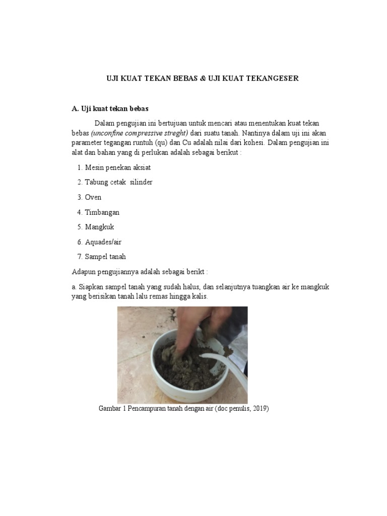 Uji Kuat Tekan Bebas | PDF