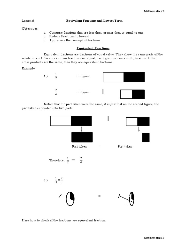 Equivalent Fractions and Lowest Terms | PDF | Mathematics | Division ...
