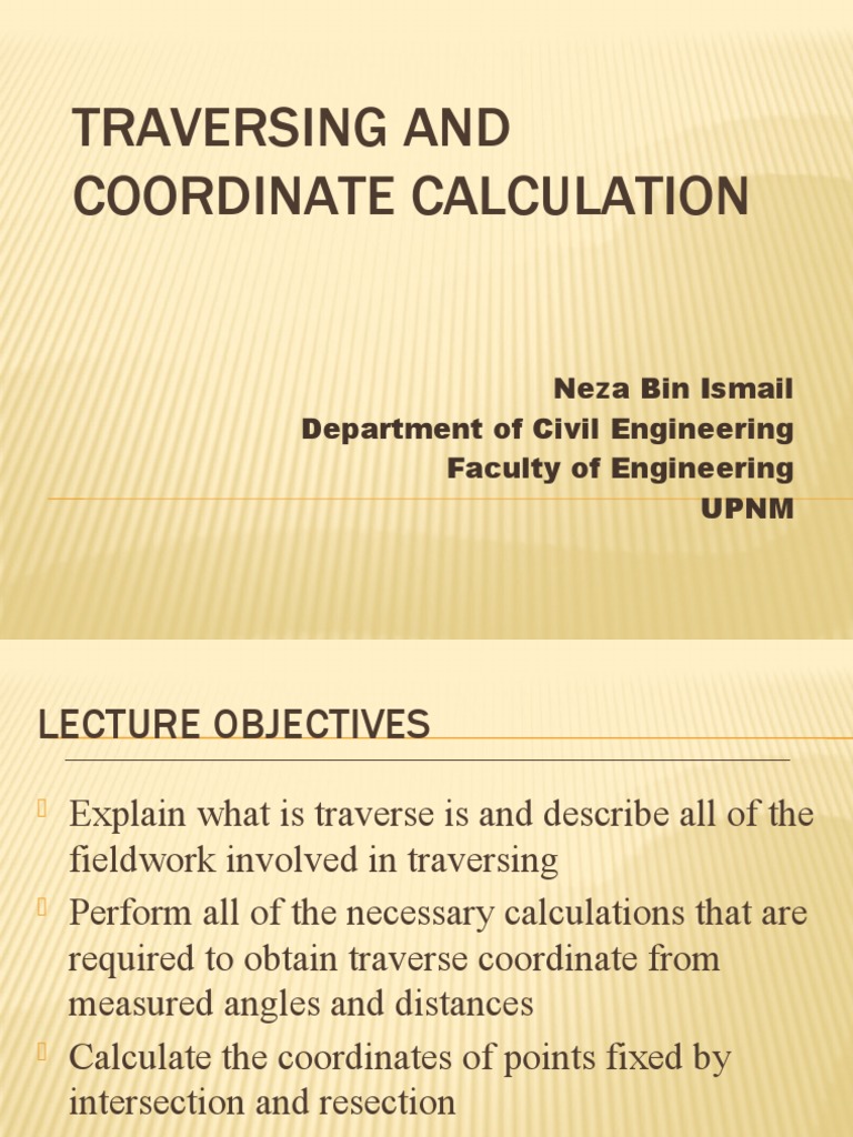 ECB 2243-05-Traversing and Coordinat Calculation-Neza | PDF | Surveying ...