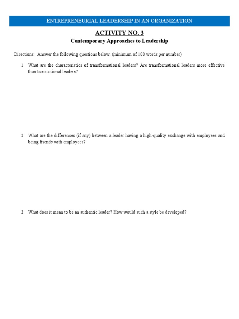 Entrep Leadership Act. 3 | PDF