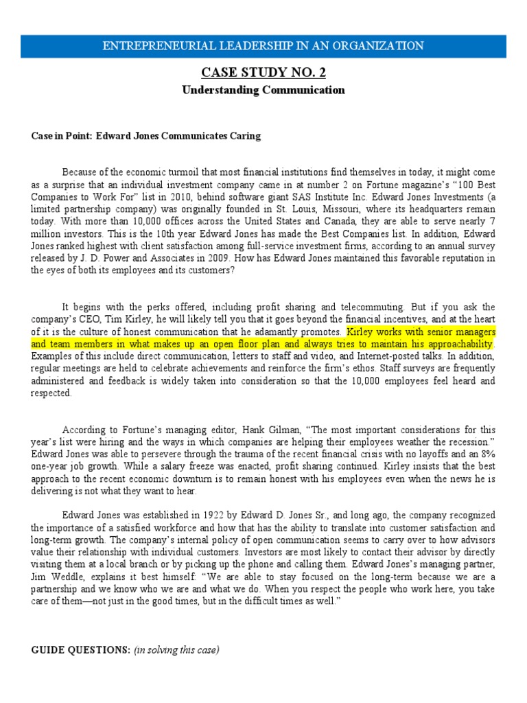 Entrep Leadership Case Study No. 2 | PDF | Employment | Economies