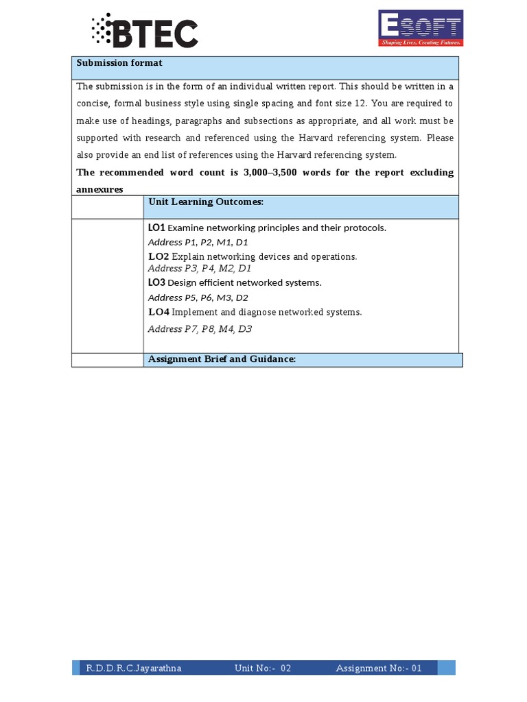 HND in Computing Networking Unit 2 Assignment 1 Sample | PDF | Computer Network | Osi Model