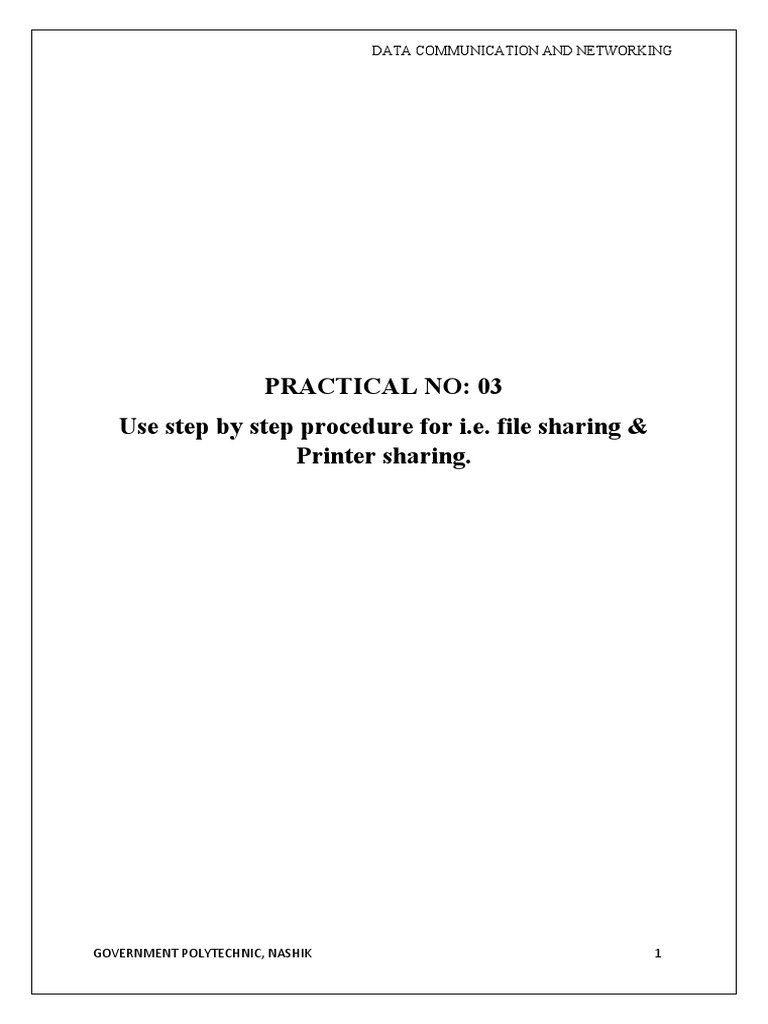 Practical No: 03 Use Step by Step Procedure For I.E. File Sharing ...